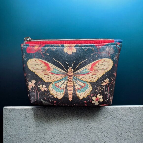 Handmade | Bags | Handcrafted Raw Edge Pouch Charming Patterned Front ...